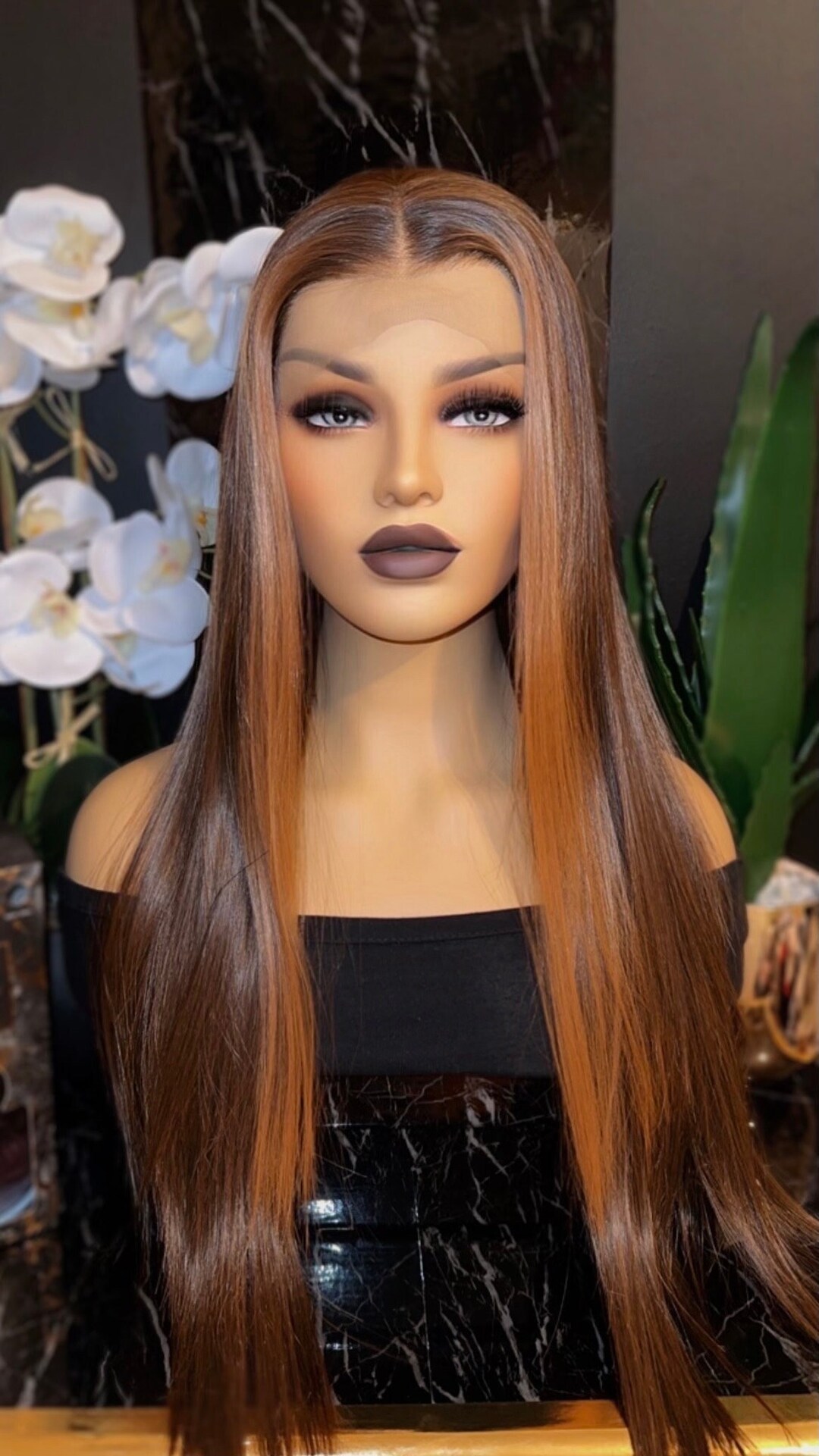 Straight Dark Brown 136 Lace Front Wig High Quality Wig With Middle ...