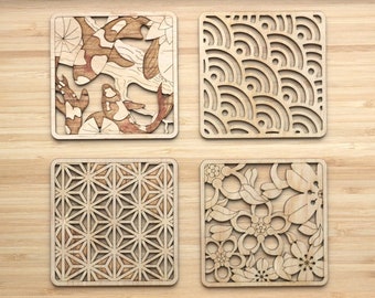 Japanese Style Coasters - Etsy