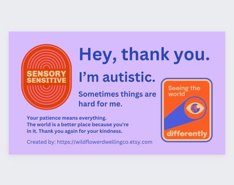 Autism Thank You Business Cards - Etsy