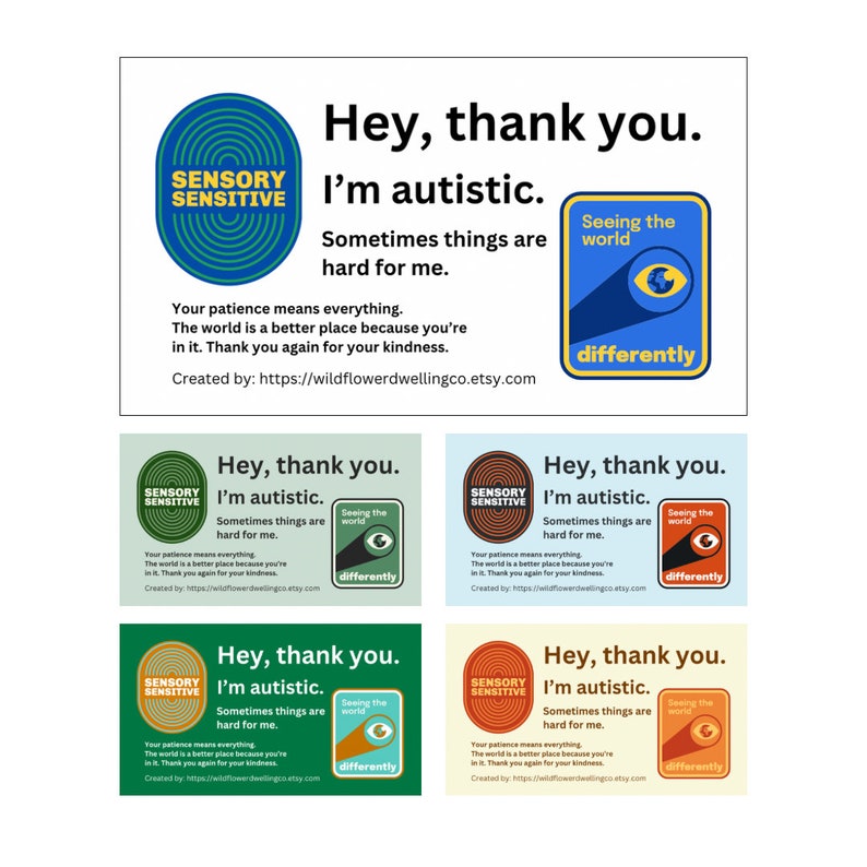Autism Thank You Business Cards - Etsy