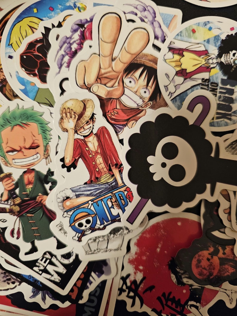 50pc One Piece Anime Sticker Vinyl Decal Lot Perfect for Water Bottles ...