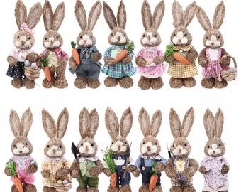 Straw Easter Bunny | Etsy