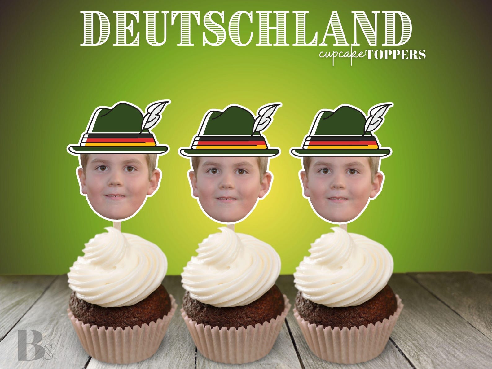 German Birthday Retirement Party Decoration Cupcake Topper Sticker ...