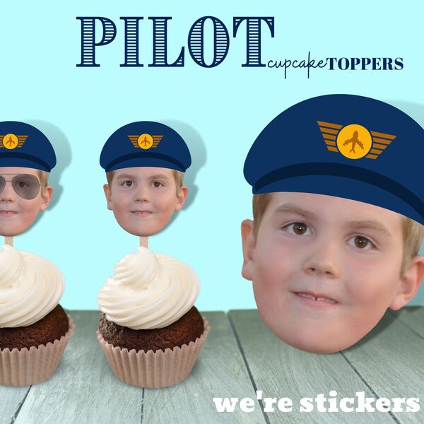 Custom Photo Airplane Cupcake Topper - Etsy