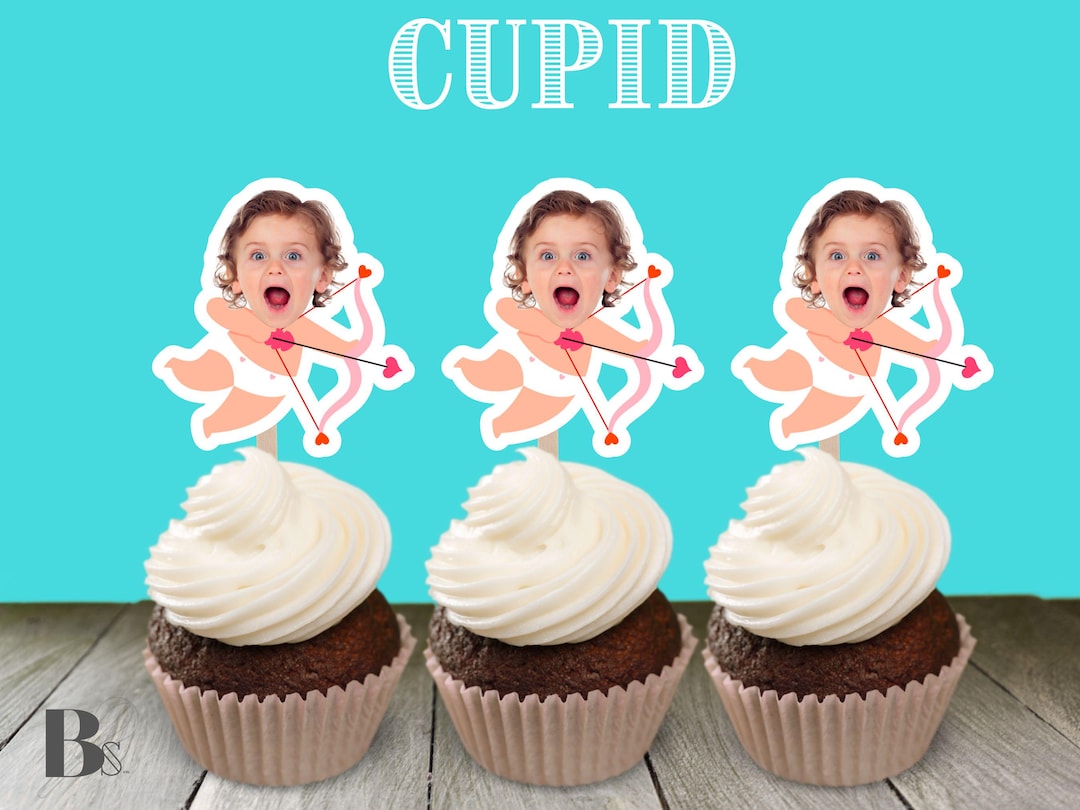 Cupid Valentines Day Birthday Party Cupcake Toppers Photo Custom ...