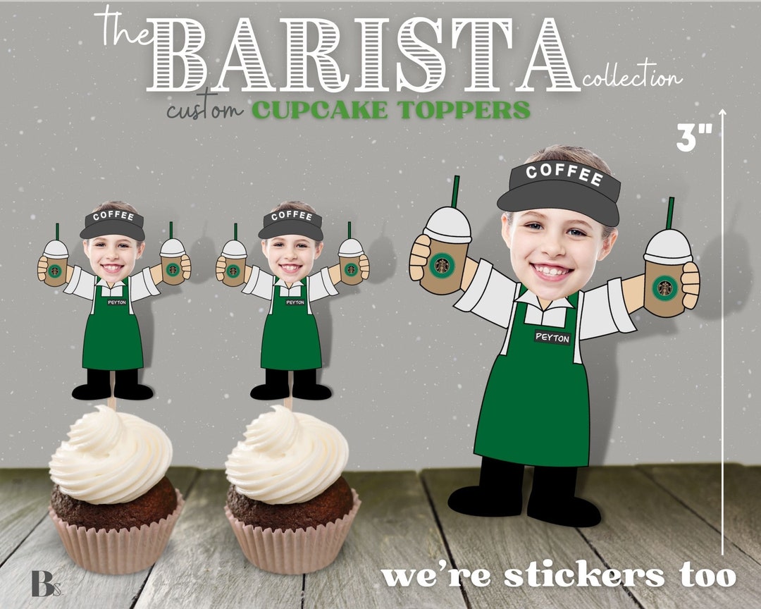 Barista Starbucks Party Pink Drink Decorations Custom Photo Cupcake ...