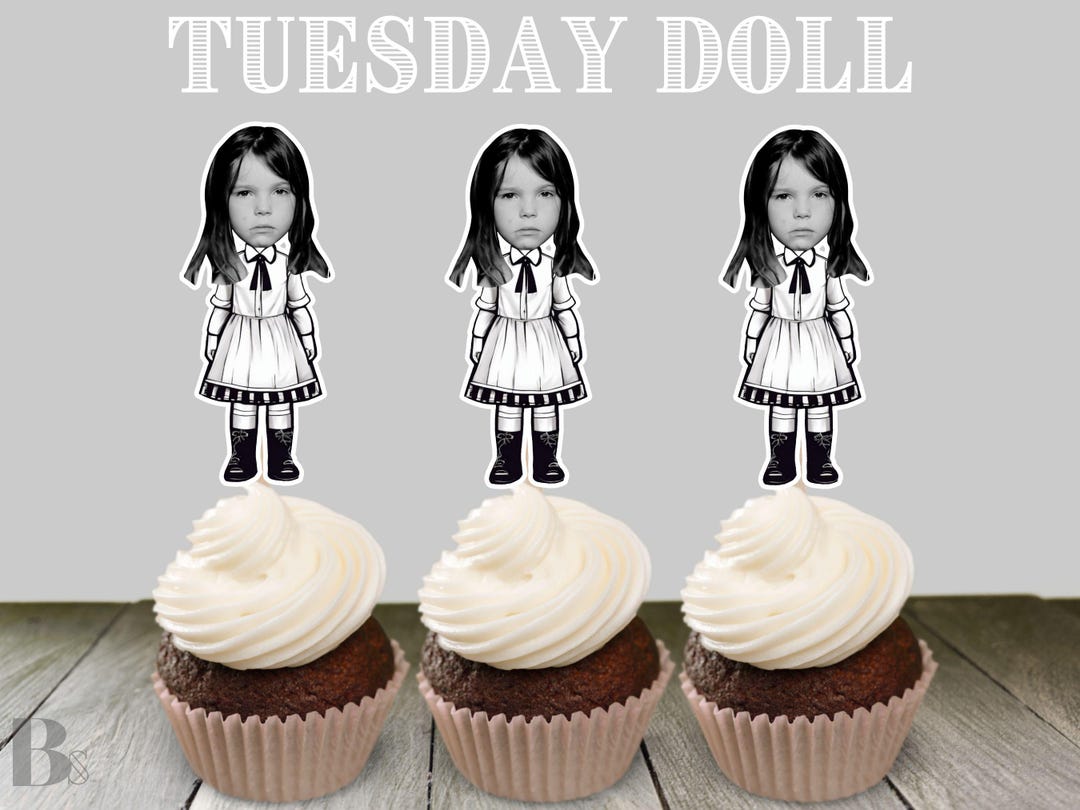 Wednesday Addams Inspired Custom Cupcake Topper Party Decorations Emo ...