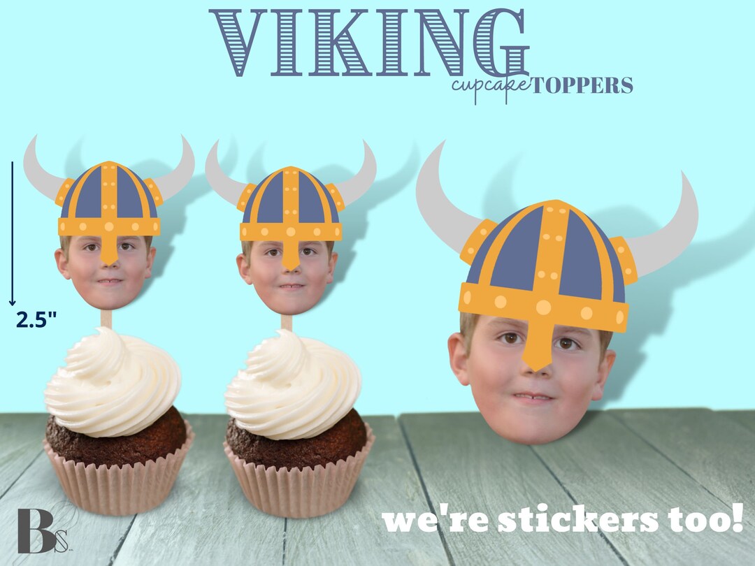 Viking Cupcake Topper Valheim Custom Birthday Party Favors Photo How to ...
