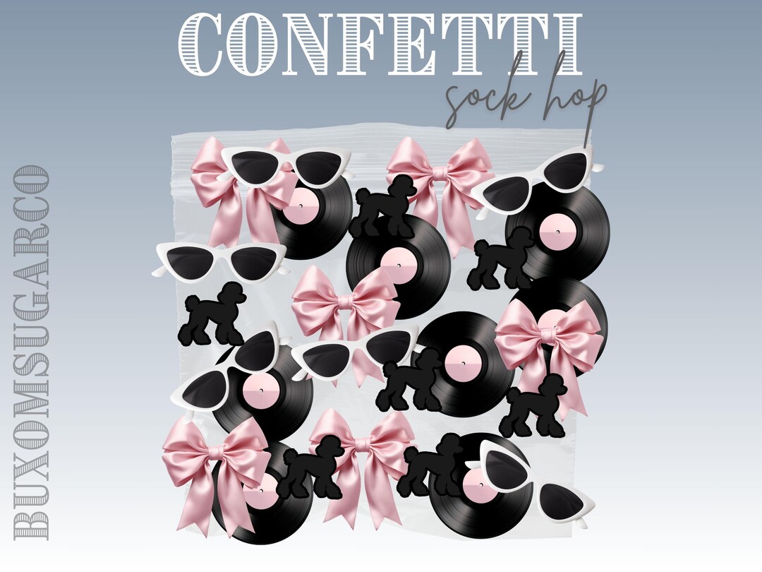 Sock Hop 1950 Party Theme Decoration Confetti Set Cutouts Funny Cute ...