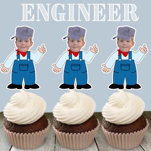 Train Birthday Conductor Engineer Party Cupcake Toppers Thomas Supply ...