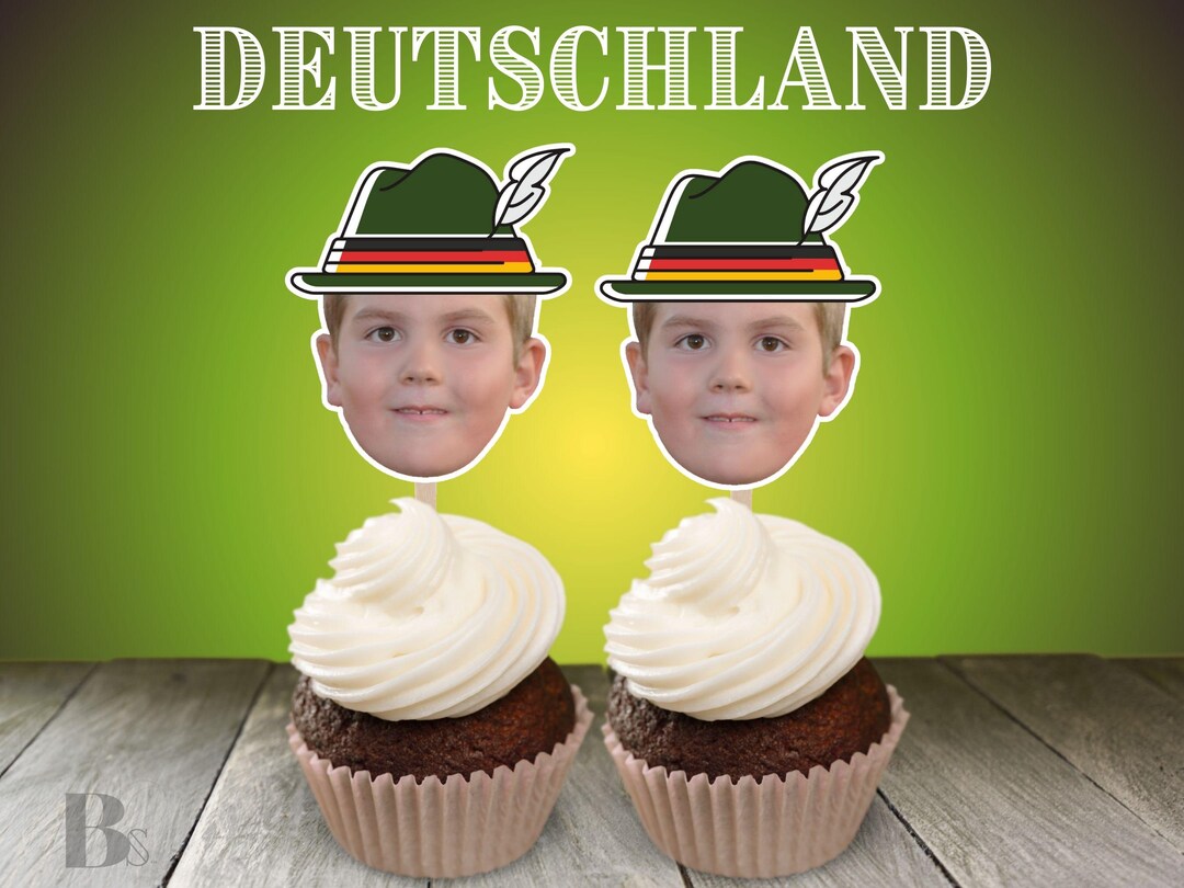 German Birthday Retirement Party Decoration Cupcake Topper Sticker ...