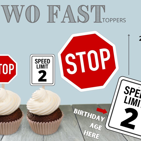 Speed Limit Cupcake Toppers - Etsy