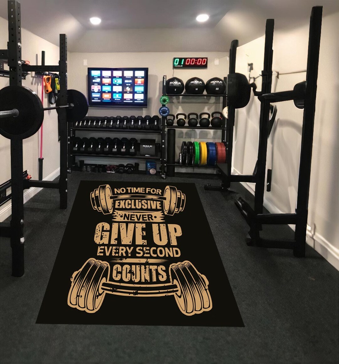 Gym Room Rug: Non-slip Fitness Decor, Bodybuilding Sport Rug - Etsy