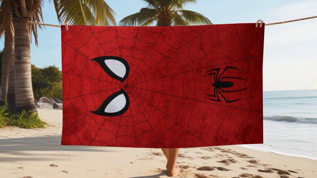 Spiderman Beach Towel | Red Custom Beach Towel | Spiderman Decor | Pool ...
