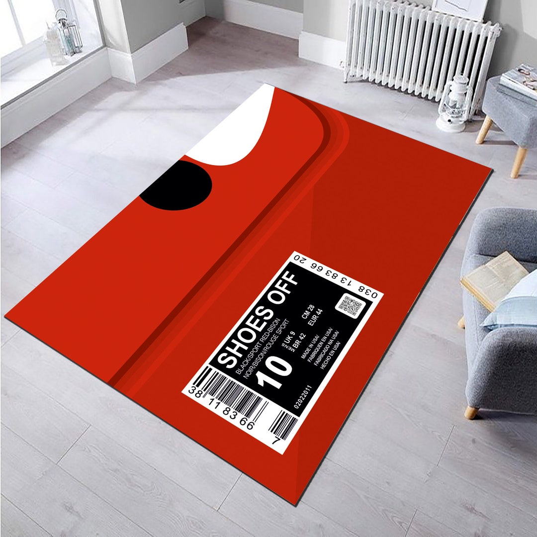 Shoebox,red Shoebox Rug,gift for Him,living Room Rug,washable Rug ...