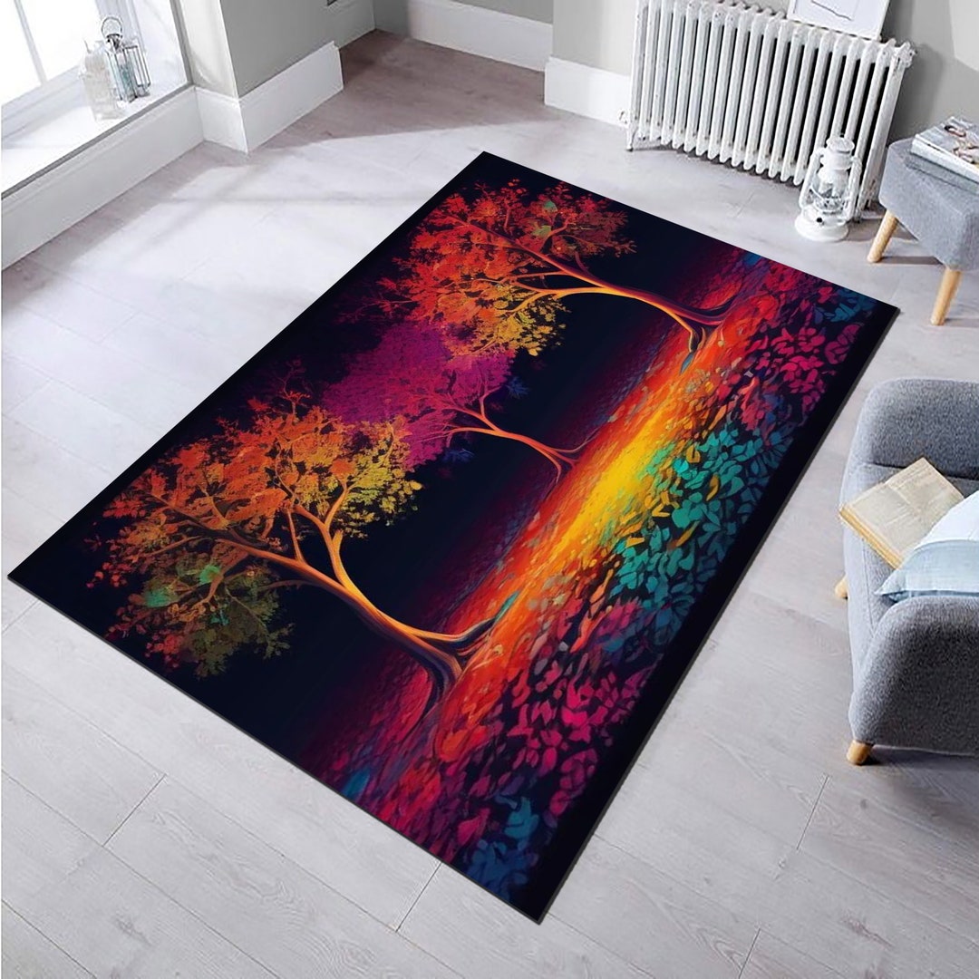 Tree of Life Rug, Famous Rug,tree Themed Rug, World Tree Rug, Botanical ...