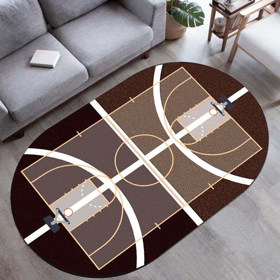Oval Basketball Court,basketball Rug,wohnaccessoires,nursery Rug,boy ...
