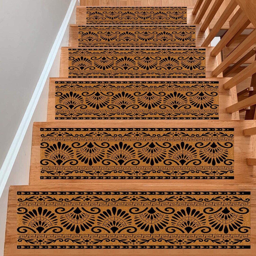 Stair Treads, Retro Patterned Stair Mat,brown Stair, Home Decor Rug ...