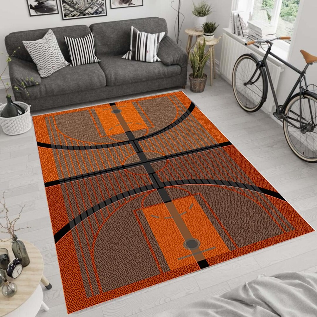 Basketball Rug, Basketball Court Rug, Boys Room Rug, Home Decor Rug ...