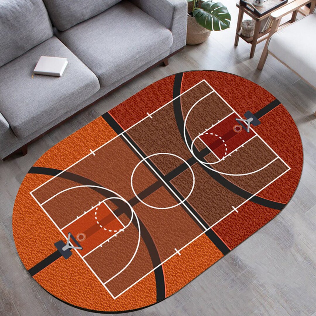 Basketball Court Decor,oval Basketball Rug,nursery Rug,boys Room Rug ...
