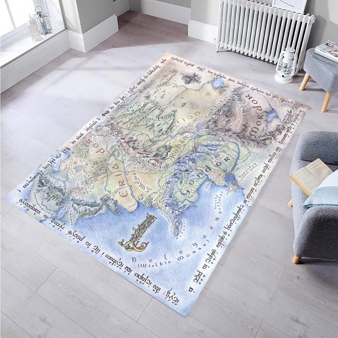 Lord of the Rings Rug,middle Earth Rug,colorful Rug,boy Room Rug,fan ...