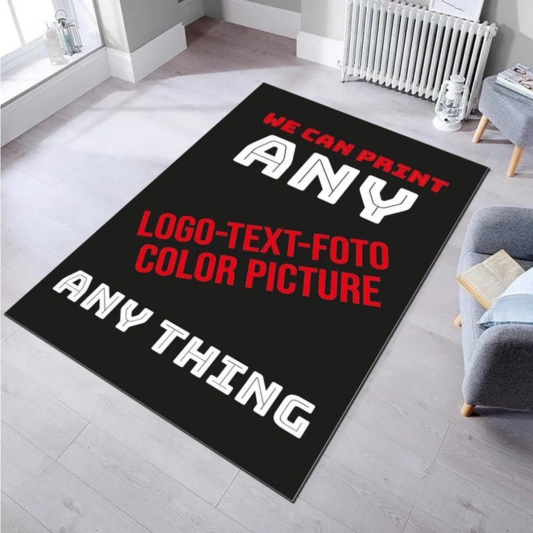 Personalized Photo Area Rug: Custom Image, Logo, Text - Etsy