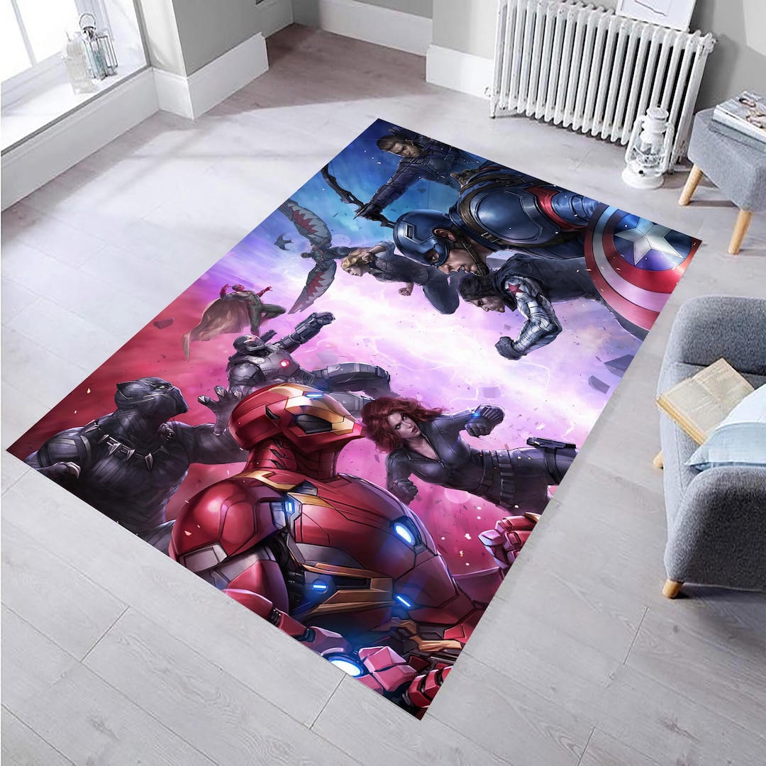 Black Panther,iron Man,captain America,iron Man,kids Room Rug, Child ...