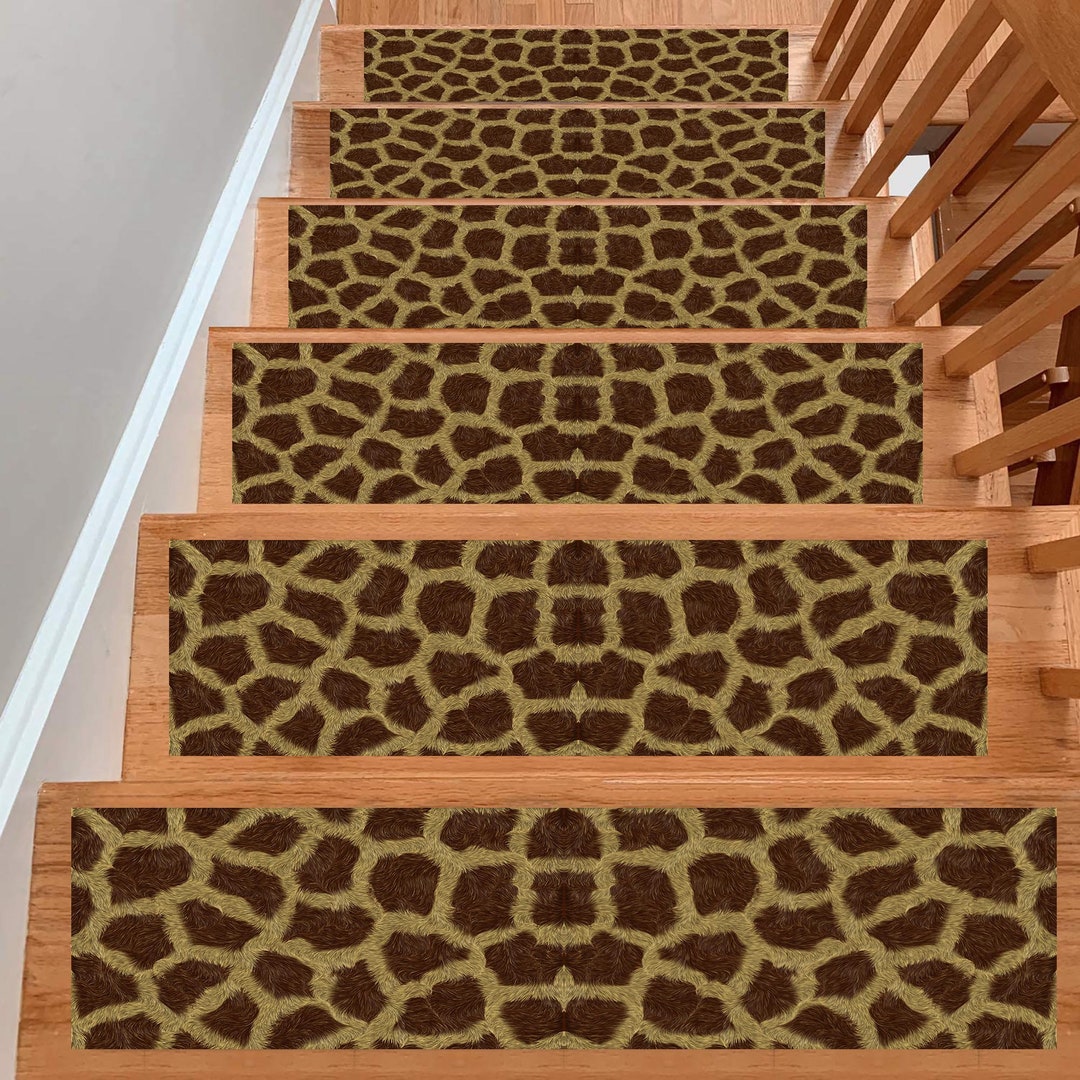 Leopard Patterned, Stair Treads, Stair Rug, Stair Step, Non Slip Stair ...