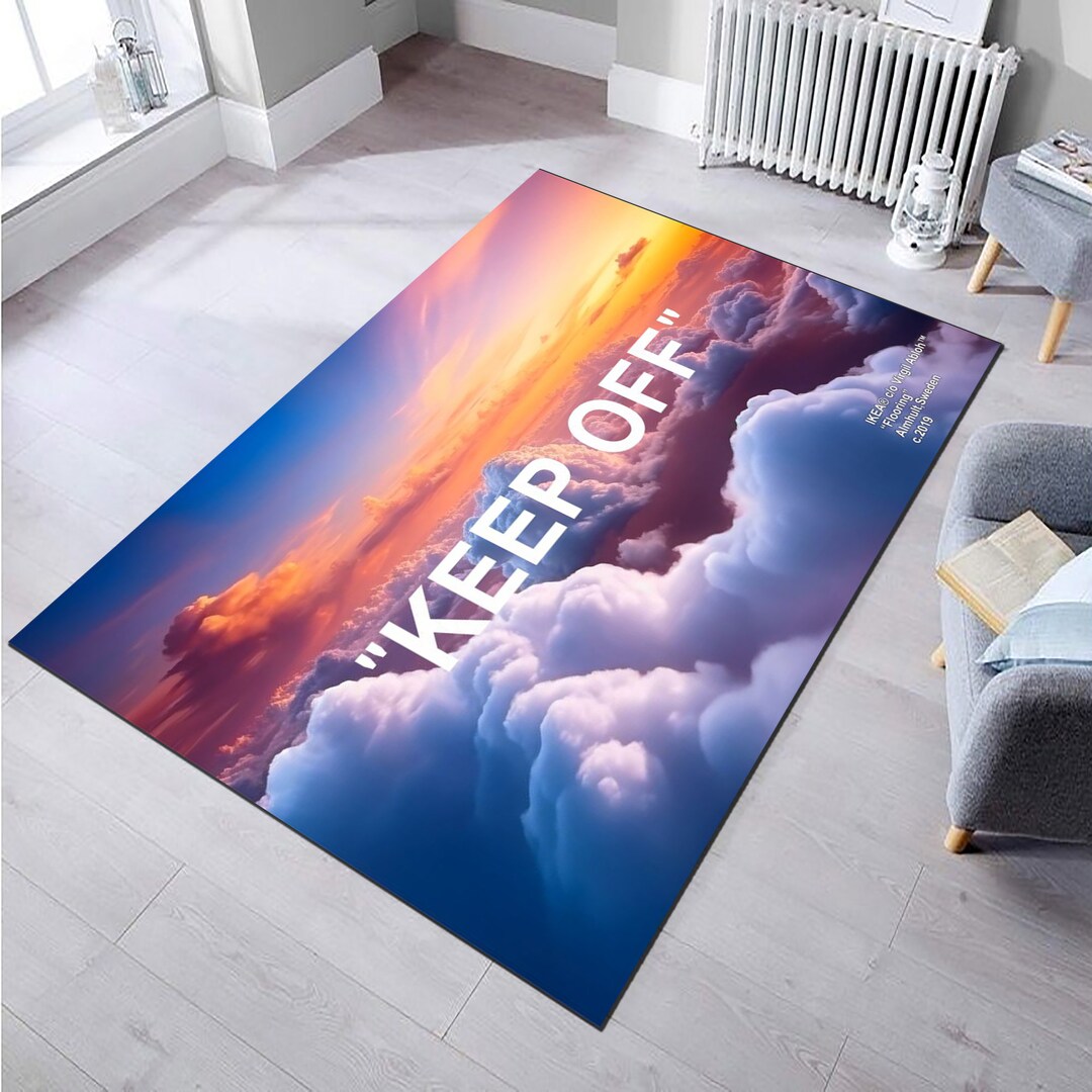 Cloudy Sky Rug: Modern 'keep Off' Decor, Non-slip Polyester - Etsy ...