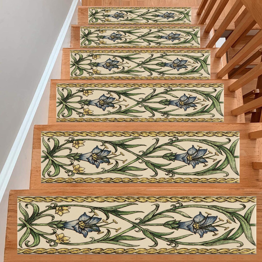 Stair Treads,ivy Patterned Rug, Stair Tread Rug,decorative Step Rug ...