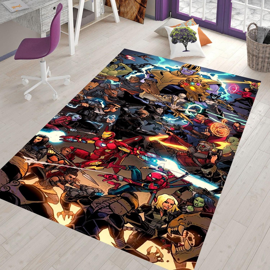Thanos,captain America Rug, Iron Man Rug, Child Rug, Kids Room Rug, Boy ...