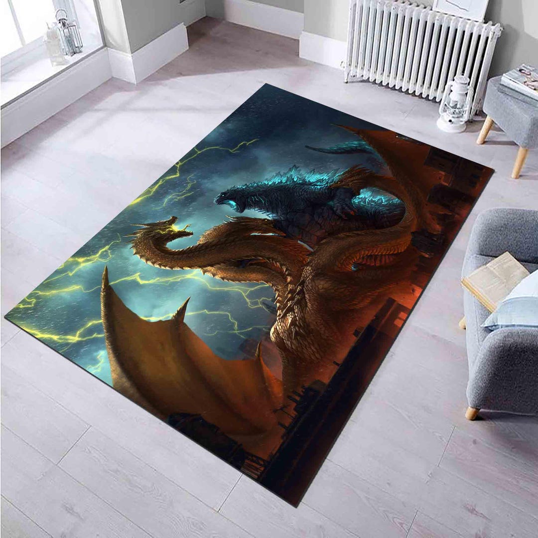 Godzilla Decor, ,cool Rug, Godzilla,kids Room Rug, Child Rug, Gift for ...