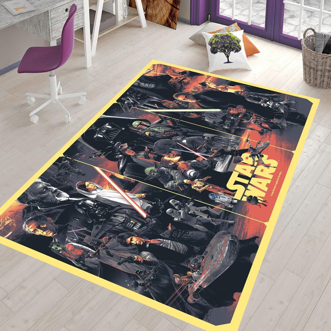 Star Wars Rug, Boys Room Rug, Fan Rug, Child Rug, Kids Room Rug, Gift ...