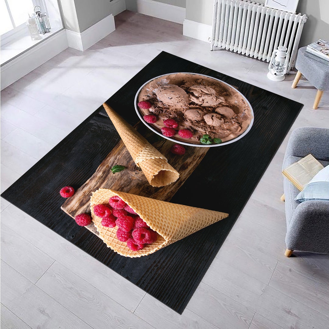 Ice Cream Patterned Rug, Ice Cream Rug, Housewarming Rug, Modern Art ...