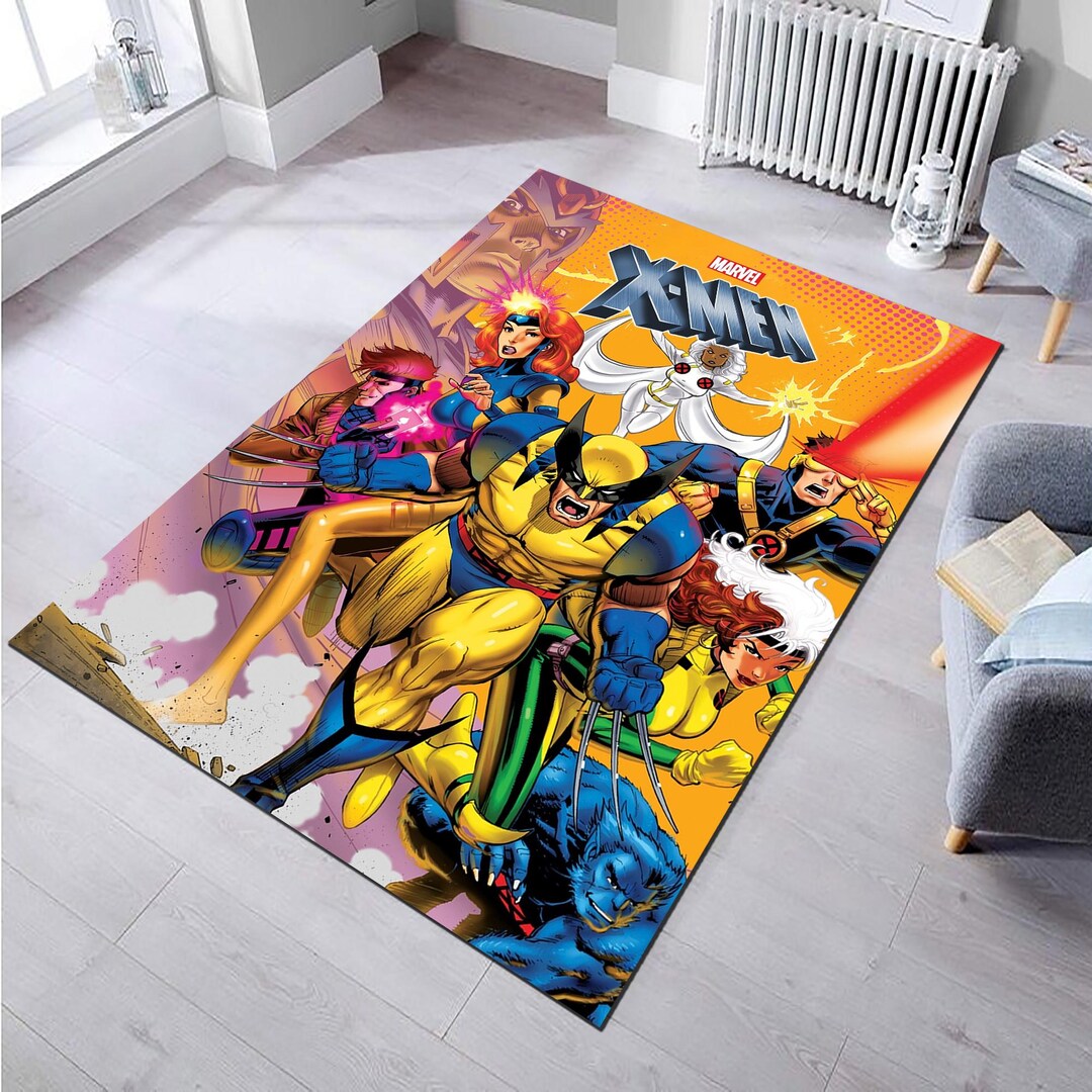 X-men Comics Rug: 3D Print Microfiber, Non-slip Kids Room Decor - Etsy