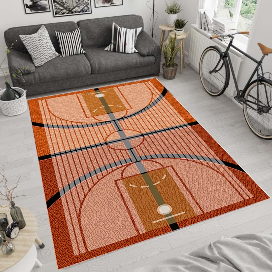 Basketball Rug, Basketball Court Rug, Boys Room Rug, Home Decor Rug ...