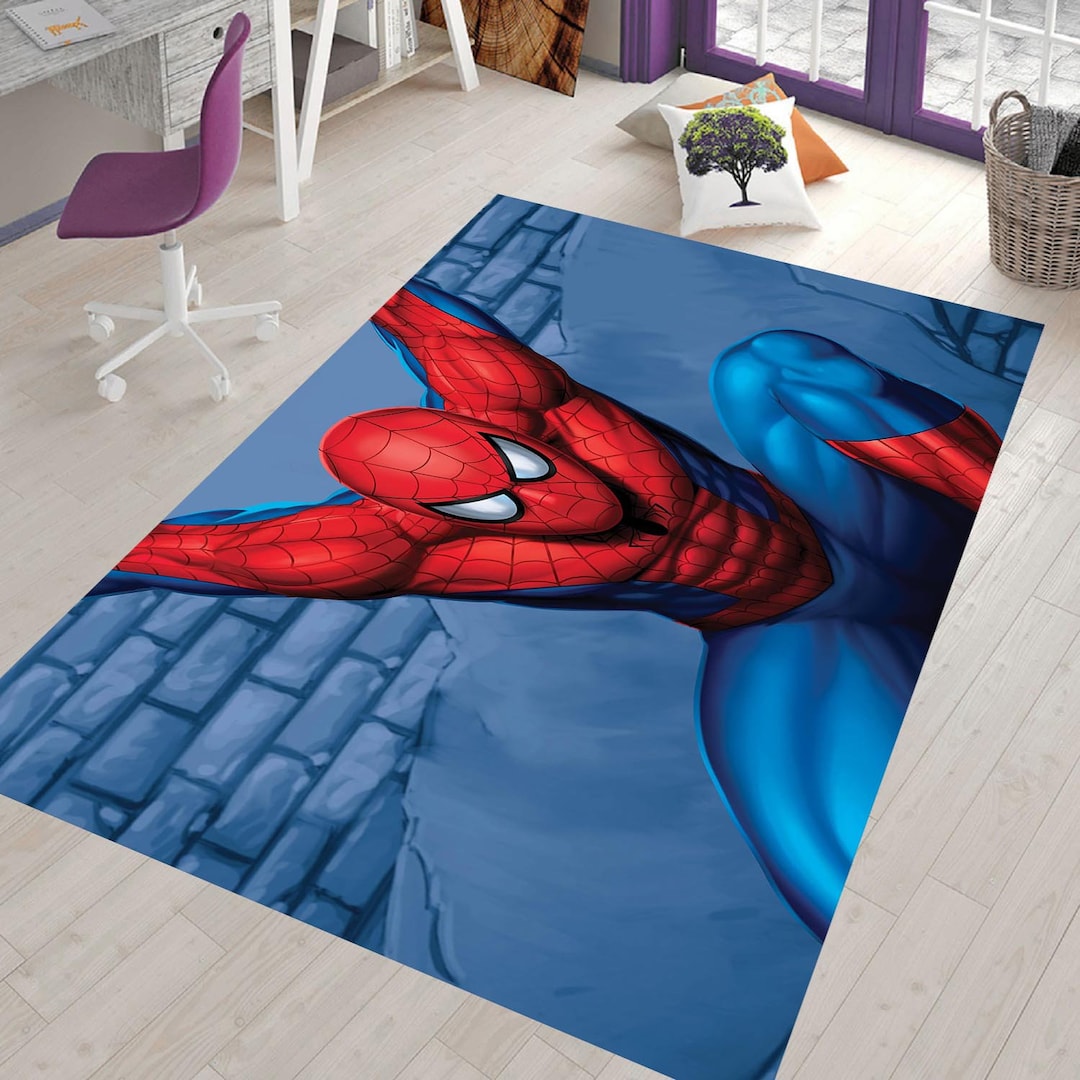 Spiderman Rug, Kids Room Rug, Child Rug, Gift Rug, Desing Rug, Rug for ...