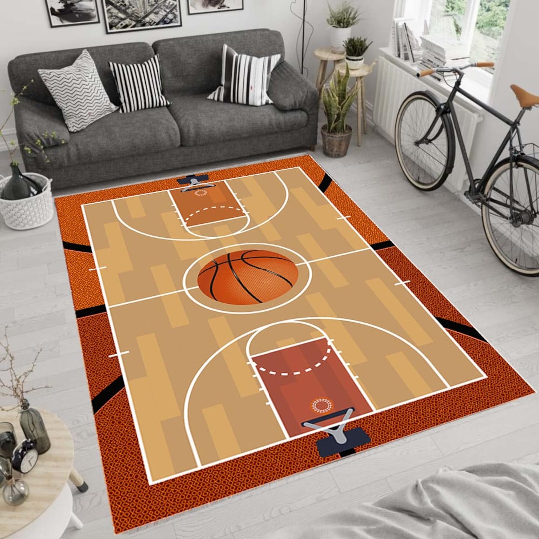 Basketball Rug, Basketball Court Rug, Boys Room Rug, Home Decor Rug ...