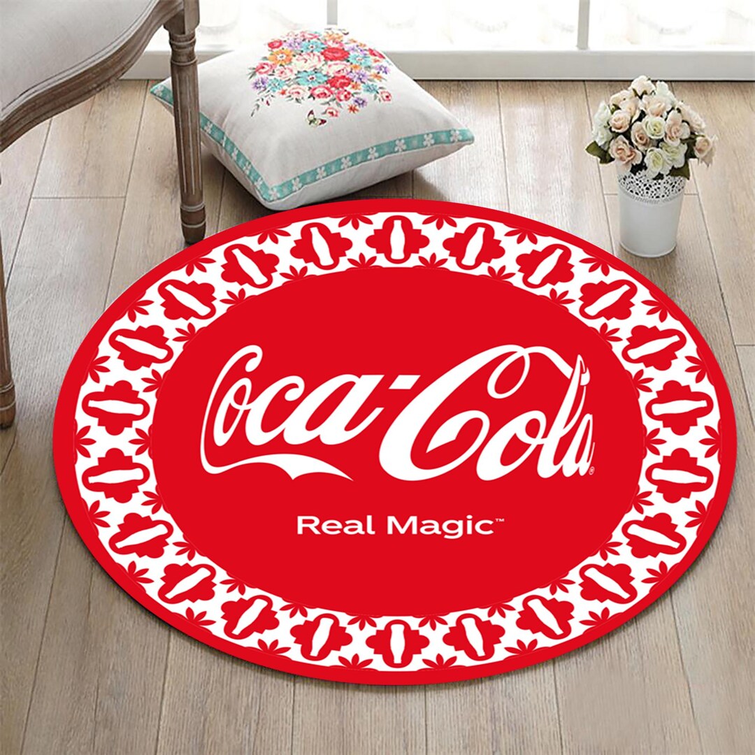 Red Round Rug,coca Cola Rug,coke Rug,area Rug,living Room Rug,custom ...