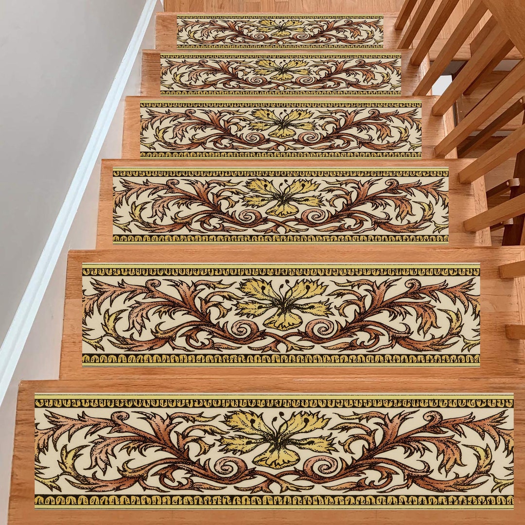 Stair Treads,retro Patterned Stair Rug,modern Printed Desing ,stair ...