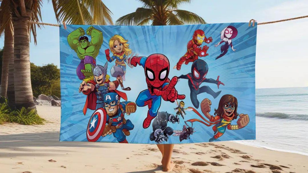 Captain America,spiderman,hulk Beach Towel | Pool Towel Set | Children ...
