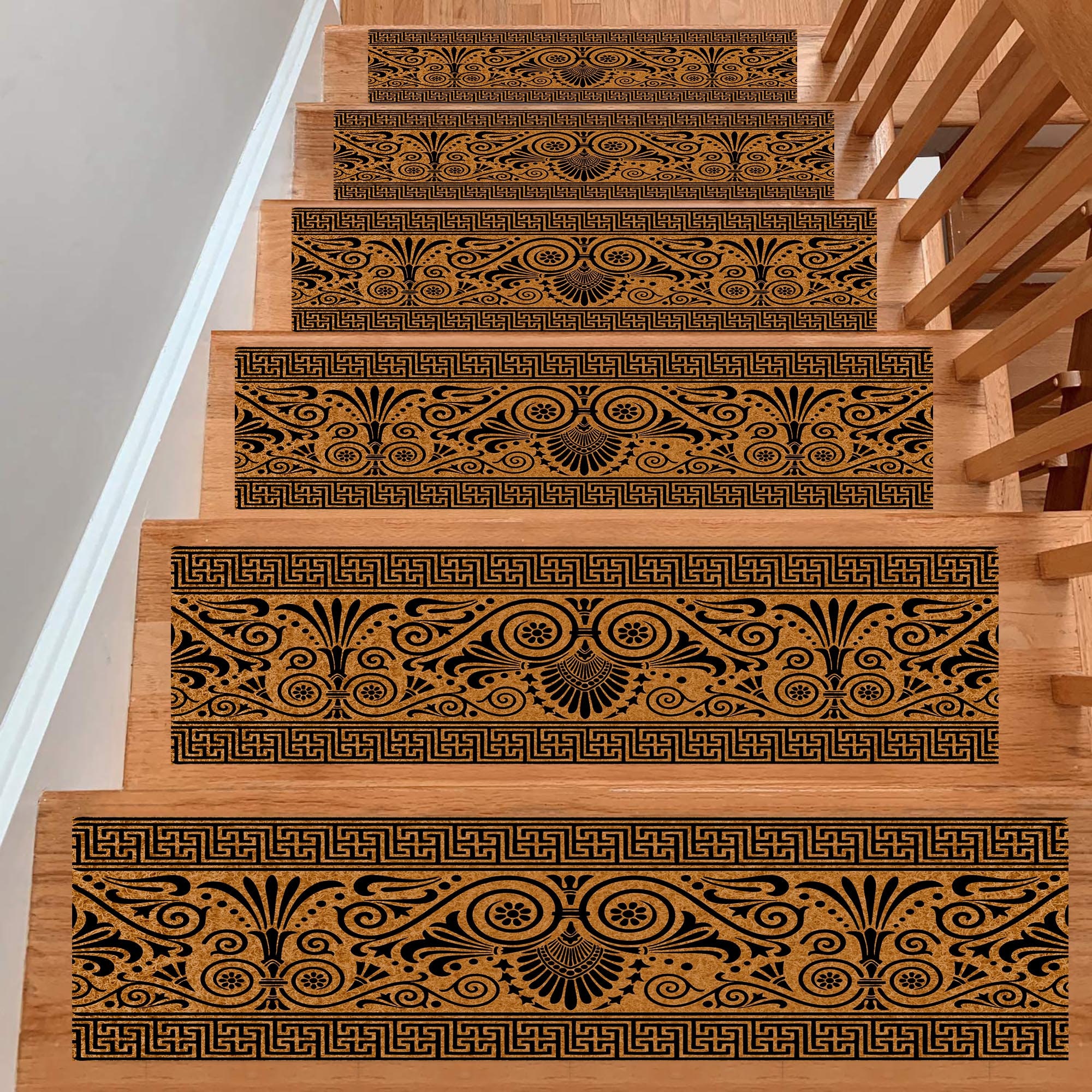 Non-slip Stair Tread Rug: Retro Brown Pattern, 3D Print - Etsy