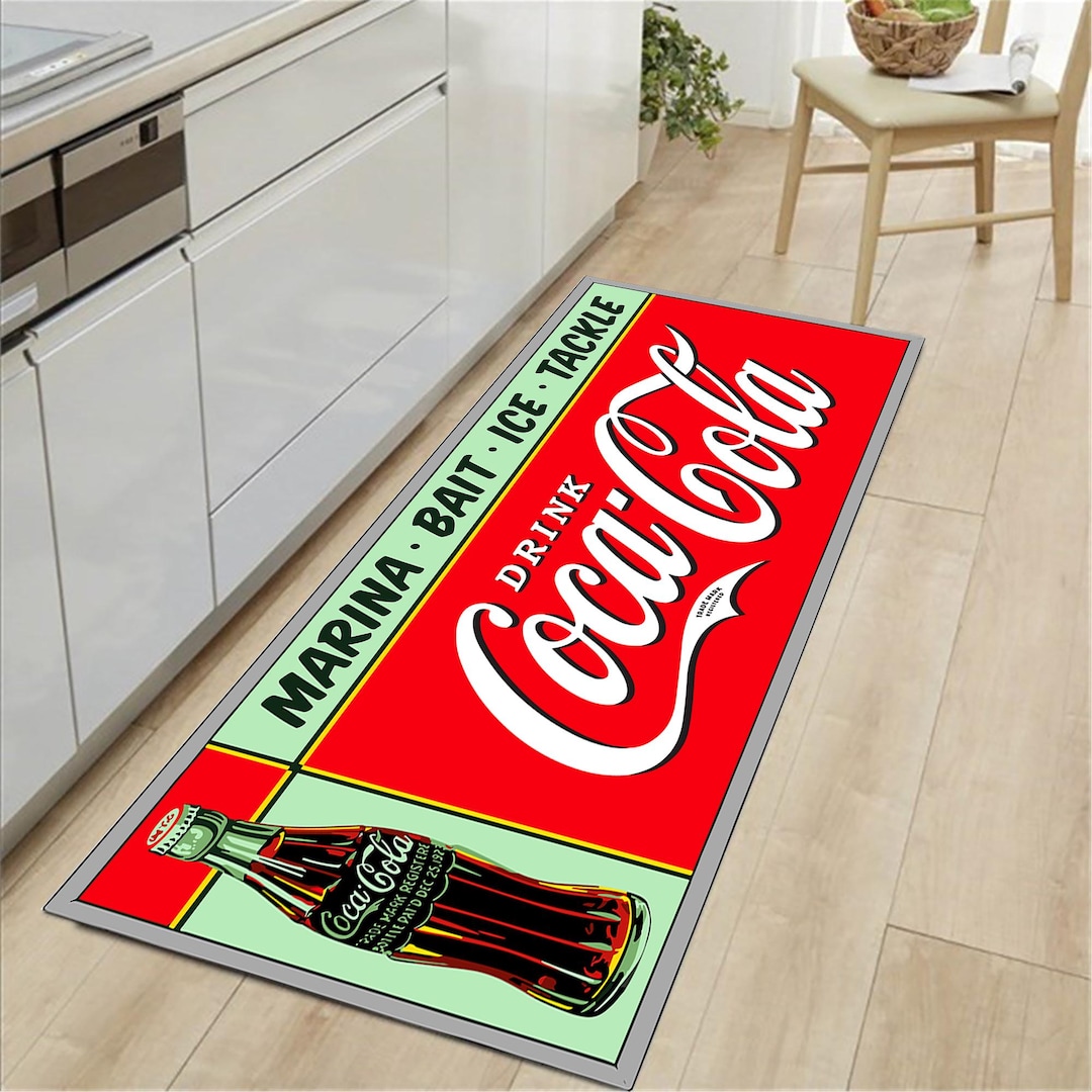 Coca Cola Bottle, Coca Cola Decor, Kitchen Rug, Runner Rug, Coke Rug ...