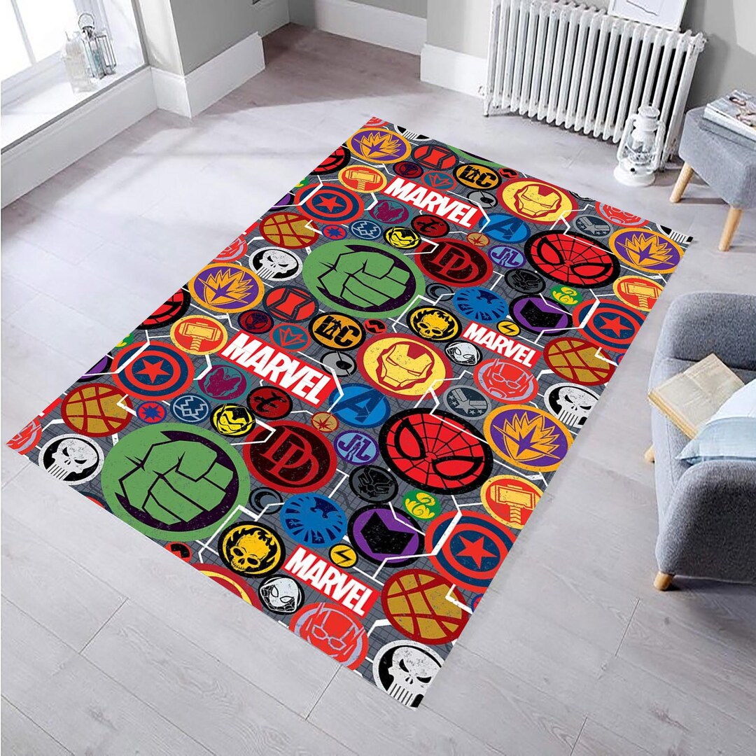 Captain America,spiderman,iron Man,child Rug,kids Room Rug,themed Rug ...