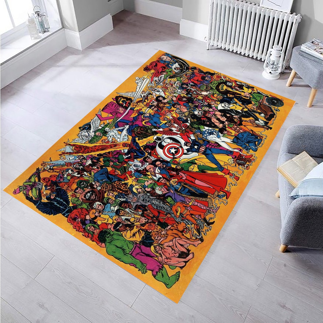 Captain America, Spiderman, Iron Man, Hulk Rug,kids Room Rug,themed Rug ...