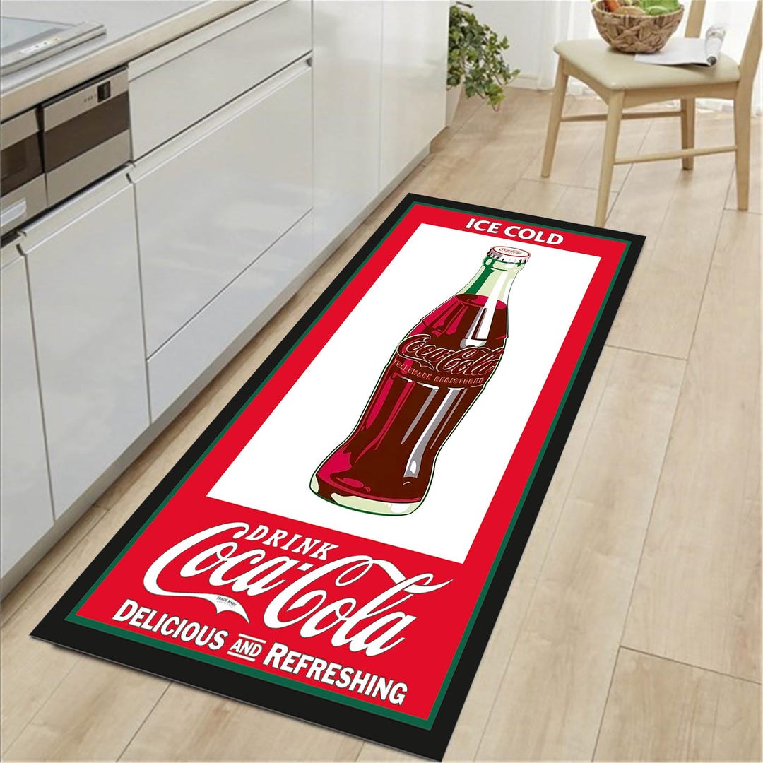 Coca Cola Decor, Coca Cola Bottle, Runner Rug, Kitchen Rug, Coke Rug ...