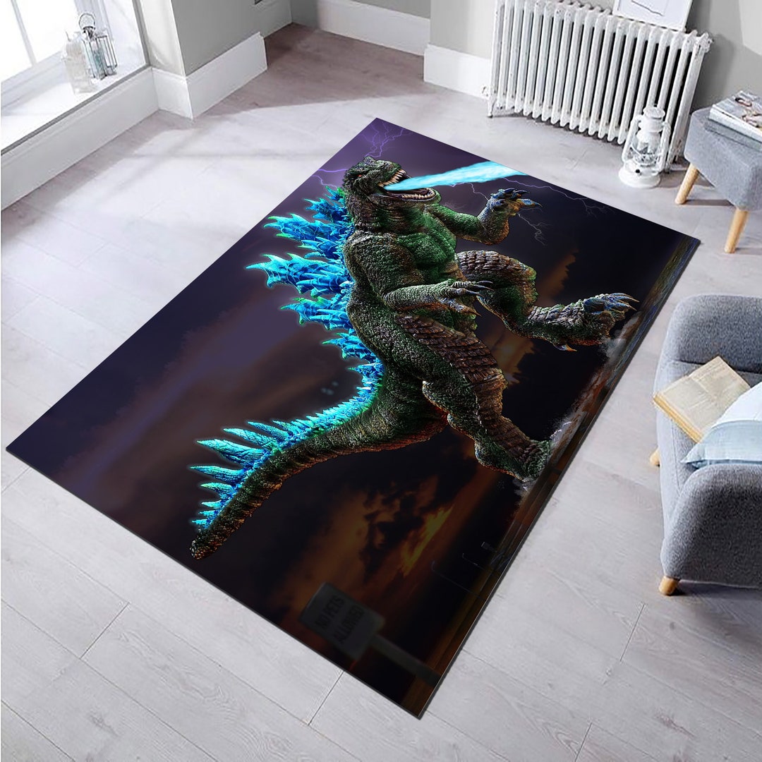 Godzilla,godzilla Decor,kids Room Rug,cool Rug,child Rug,boys Room Rug ...