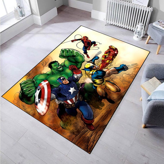 Spiderman Iron Man Hulk Captain America Kids Room Rug | Etsy
