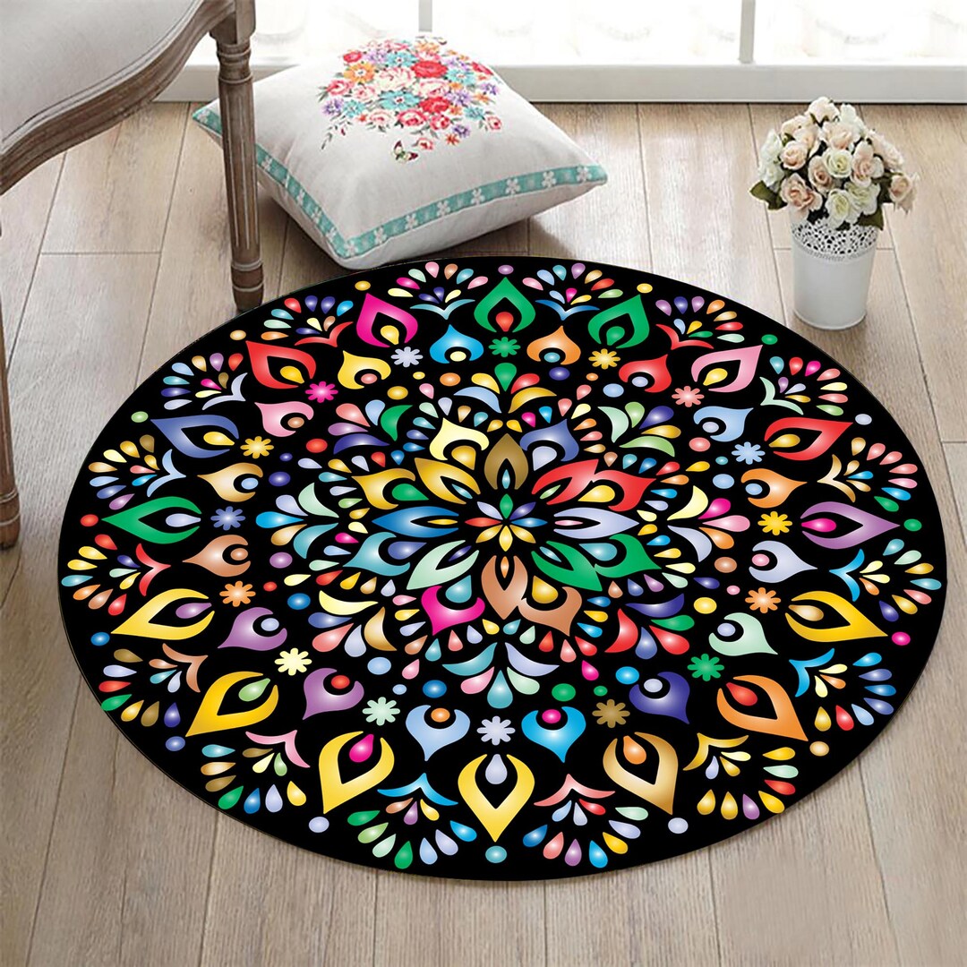 Mandala Rug, Round Rug,popular Rug,circle Rug, Home Decor Rug, Round ...