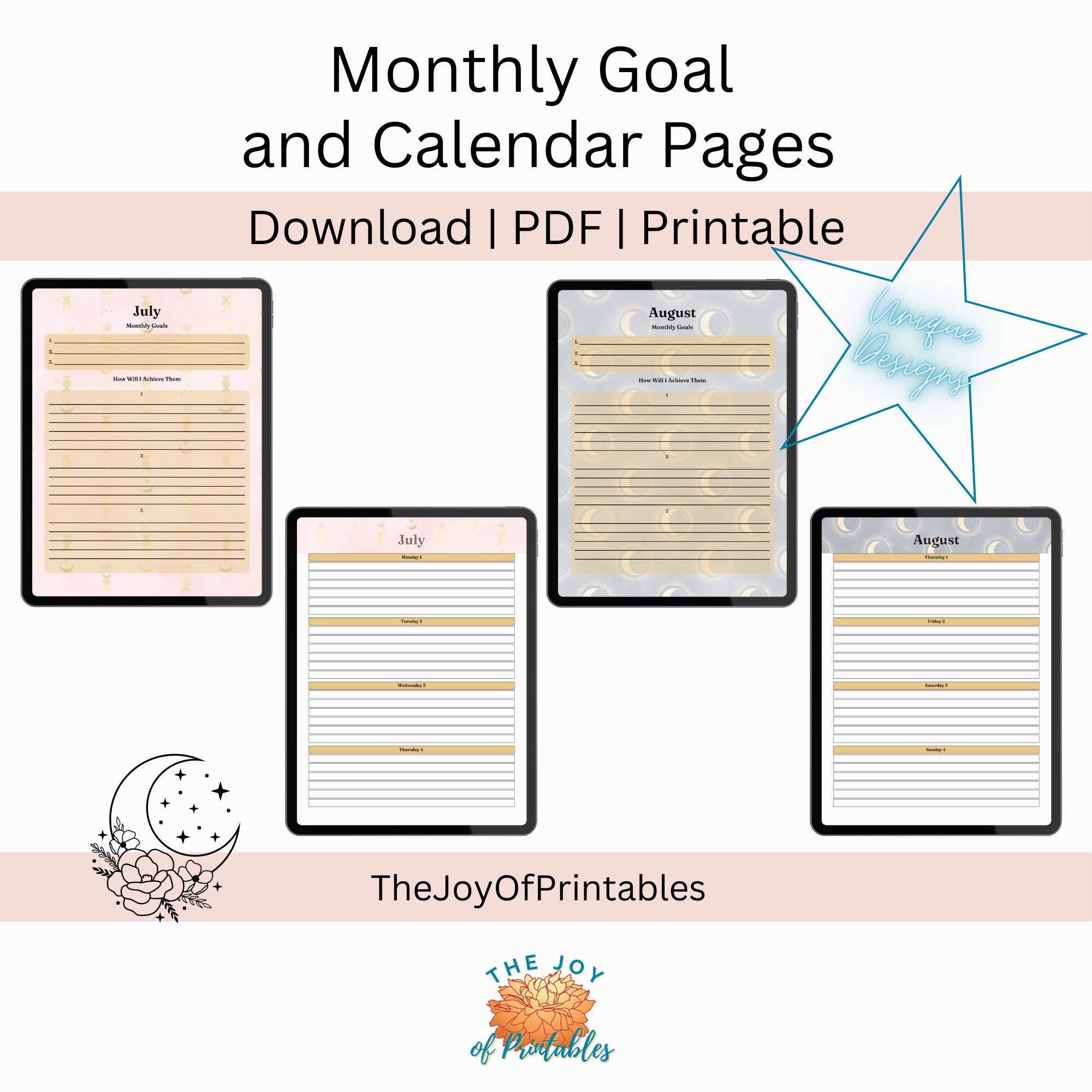 Printable Moon and Astrology Planner | Digital Download | Moons and ...